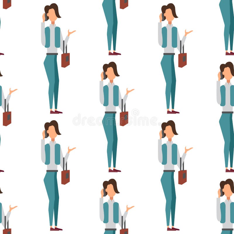 Trendy Flat People with Phone Gadgets Group Characters Using Hi Tech ...