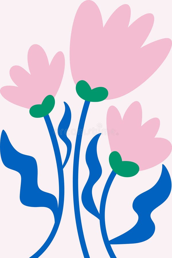 Trendy Floral Bloom Pastel Color Stock Vector - Illustration of flower ...