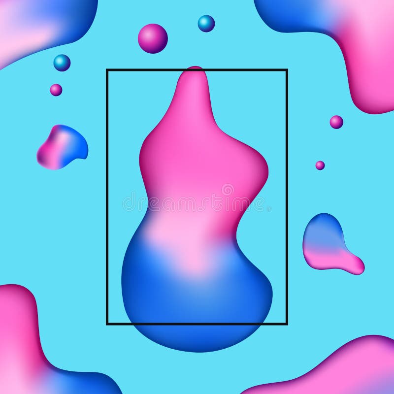 Trendy Fluid Shape Bright Gradient Colors. Fluid, Liquid, Ink Drops ...