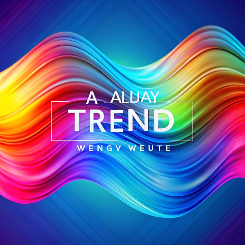 Trendy Fluid Vivid Color Gradient Wave Shape Background with Space for ...