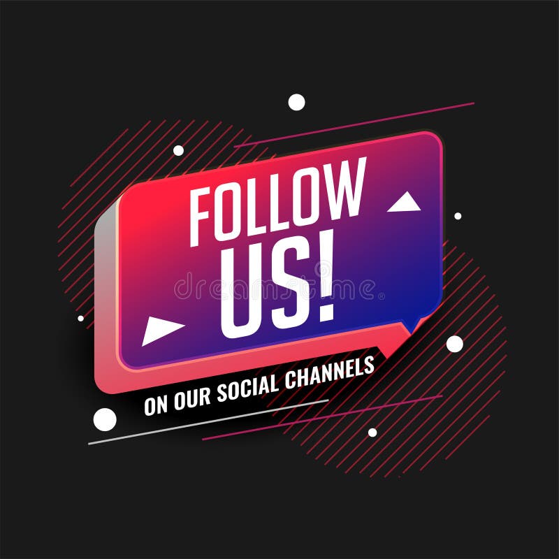 Trendy Follow Us Web Template for Social Media Channel Stock ...