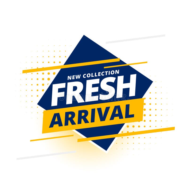 Trendy and Fresh Arrival Promo Template for New Brands Stock Vector ...