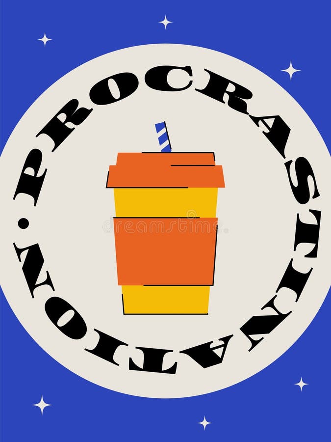 Trendy Funny Poster or Flyer on the Topic of Work, Deadline and ...