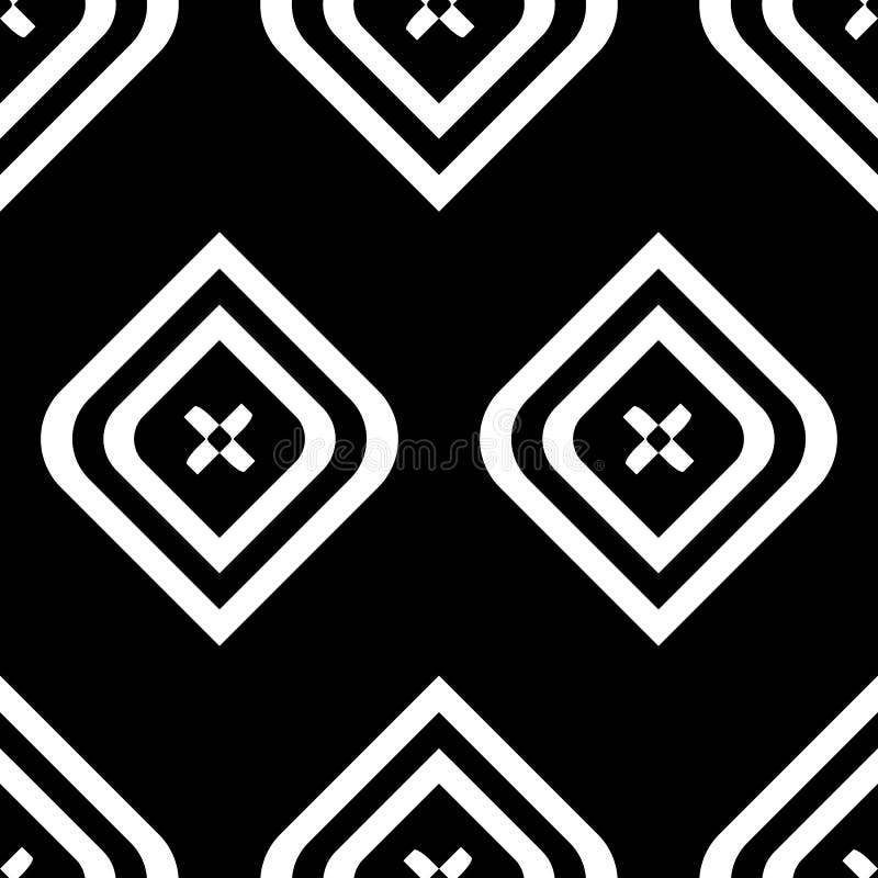 Trendy Geometric Diamond Shape Cross Vector Seamless Pattern Stock ...