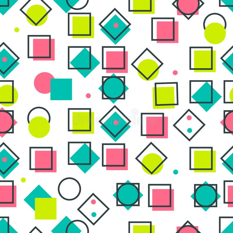 Retro Vintage 80s or 90s Fashion Style. Memphis Seamless Pattern ...