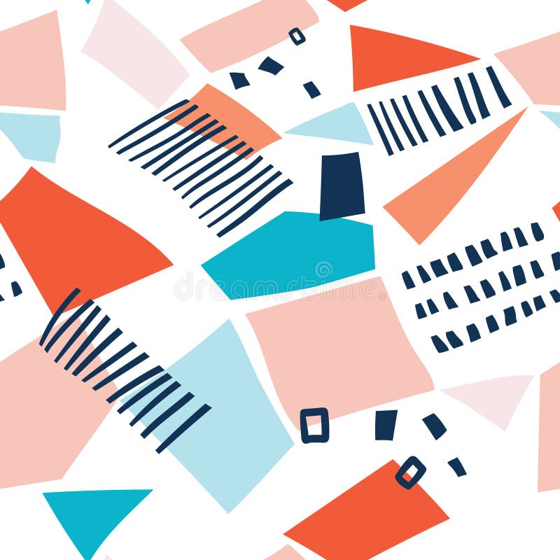 Trendy Geometric Pattern with Geometry Shapes Elements Stock Vector ...