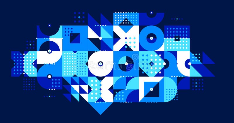 Trendy Geometric Vector Motif Over Dark Background, Abstract Geometry ...