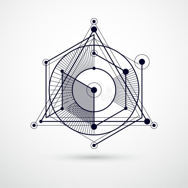 Trendy Geometric Vector Pattern, Textured Abstract Cube Mesh Black and ...