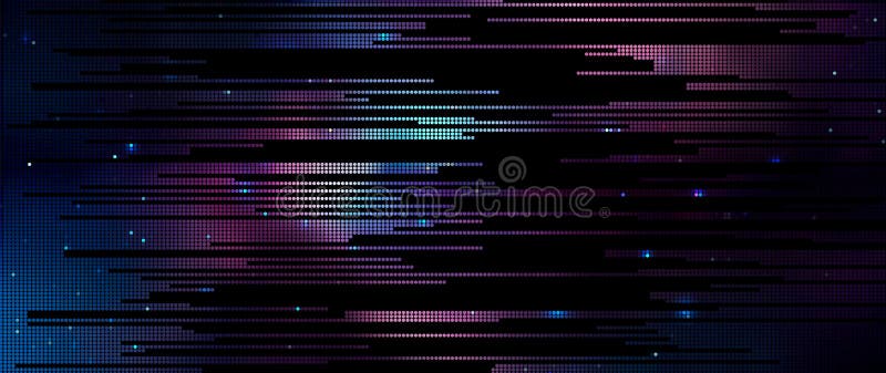 Trendy Glitch Pattern on Dark Background. Abstract Geometric Elements ...