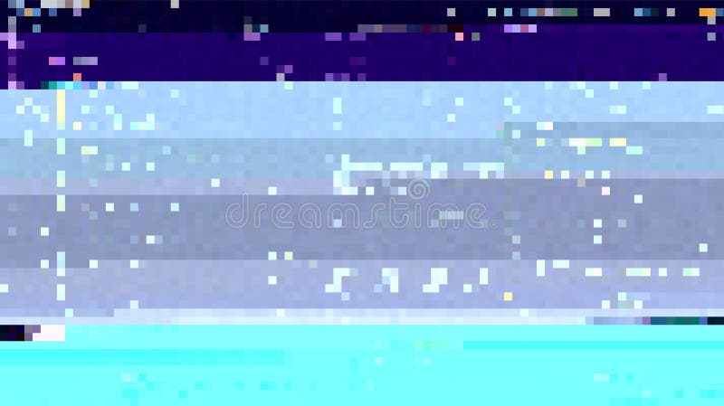 Trendy Glitch Pattern on Dark Background. Abstract Geometric Elements ...