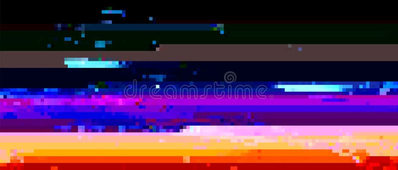 Trendy Glitch Pattern on Dark Background. Abstract Geometric Elements ...
