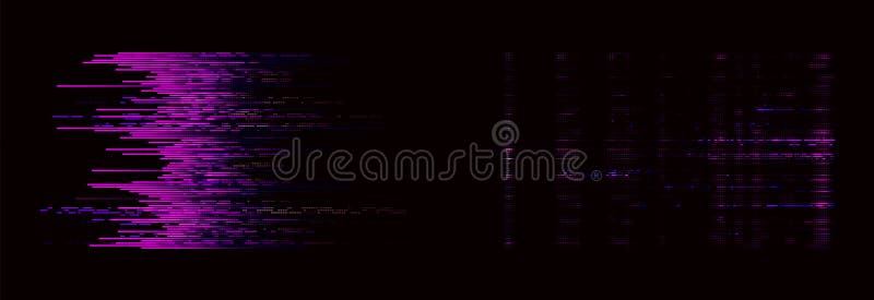 Trendy Glitch Pattern on Dark Background. Modern Style Vector. Abstract ...