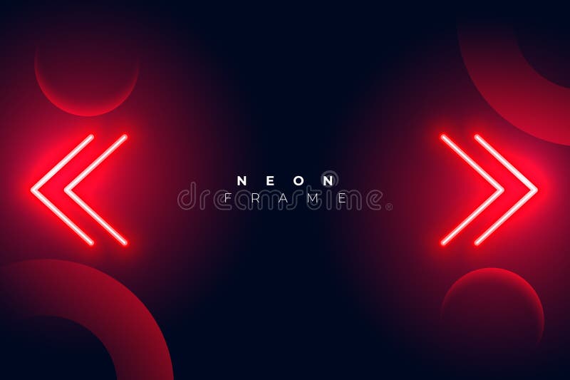 Trendy and Glowing Red Neon Arrow Design Stock Vector - Illustration of ...