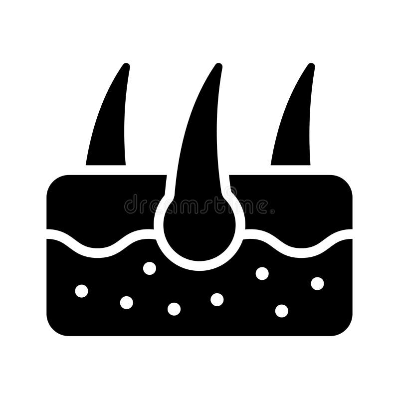 A Trendy Glyph Icon of Hair Scalp Structure Stock Vector - Illustration ...