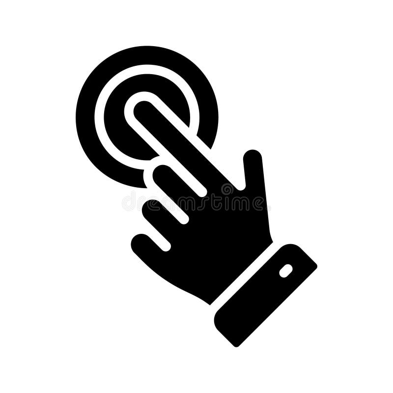 Trendy Glyph Icon Showing Fingertip Gesture Touch Action Stock ...