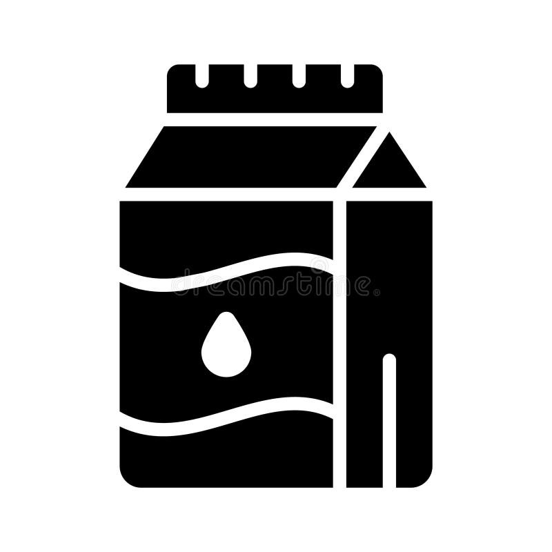 Trendy Glyph Style Icon Showing Milk Box Packaging Stock Vector ...