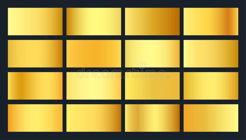 Trendy Golden Gradient Palette Swatches in Collection Stock ...