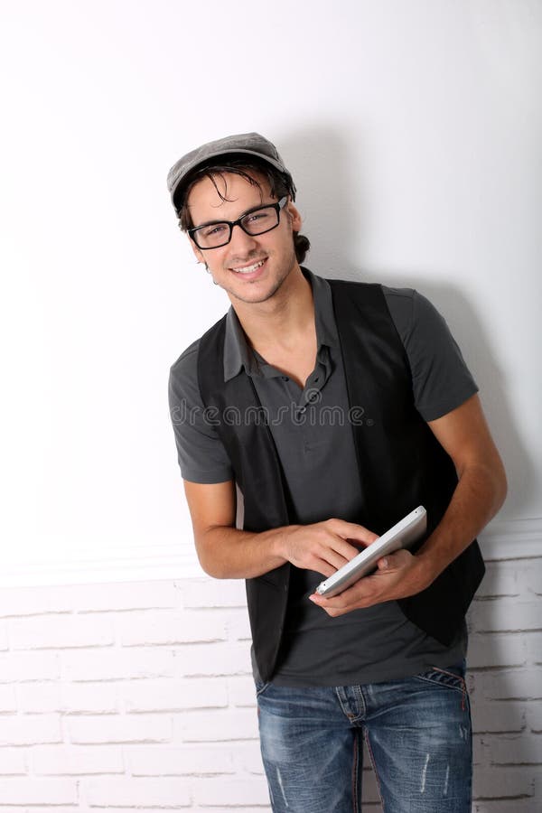 Trendy guy stock photo. Image of glasses, male, natural - 26681504