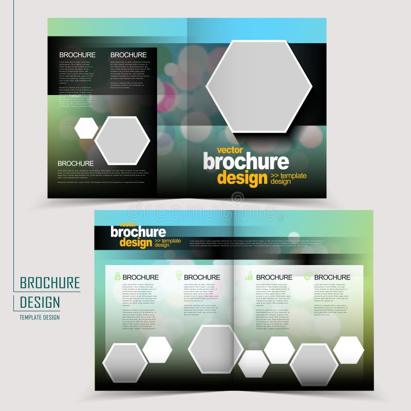 Attractive Half-fold Brochure Template Design Stock Vector ...