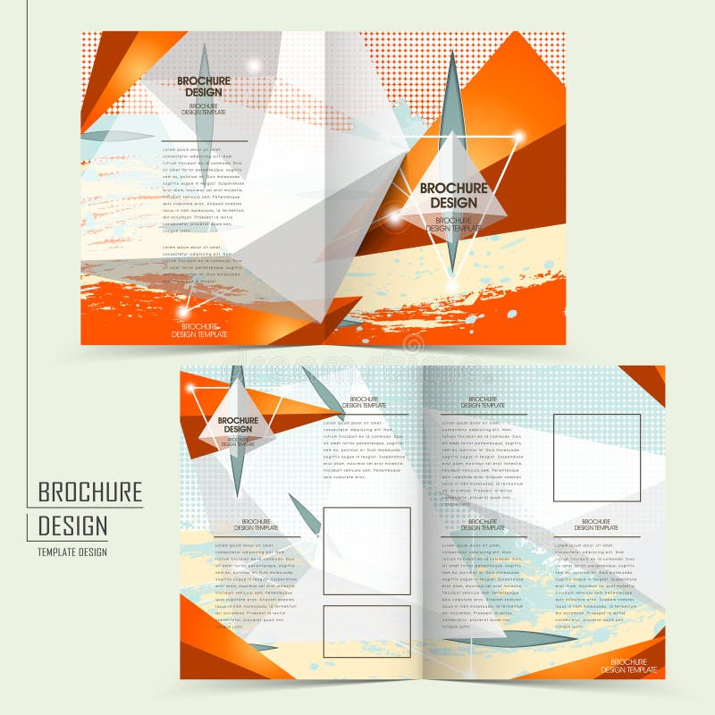 Attractive Half-fold Brochure Template Design Stock Vector ...