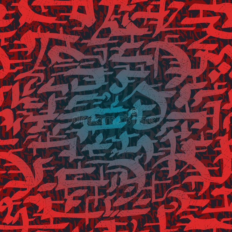 Trendy Hand-drawn Dynamic Abstract Pattern with Red and Blue Gradient ...