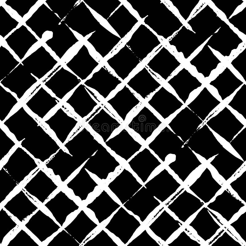 Trendy Handdrawn Checkered Seamless Pattern. Stock Vector ...