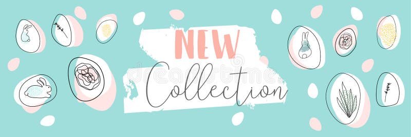 Trendy Header Design with Different Hand Drawn Shapes and Textures ...