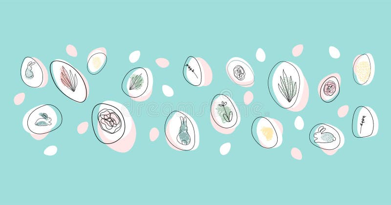 Trendy Header Design with Different Hand Drawn Shapes and Textures ...