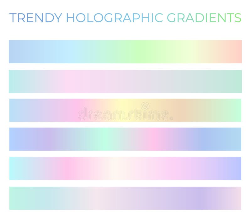 Trendy Holographic Gradients Set Stock Vector - Illustration of ...