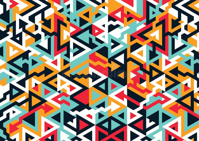Trendy Horizontal Geometric Background, Triangle Pattern Field with ...