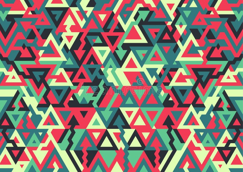 Trendy Horizontal Geometric Background, Triangle Pattern Field with ...