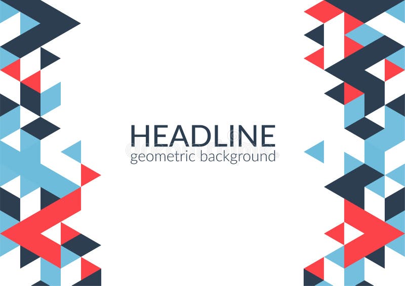 Trendy Horizontal Geometric Background, Triangle Pattern Field with ...