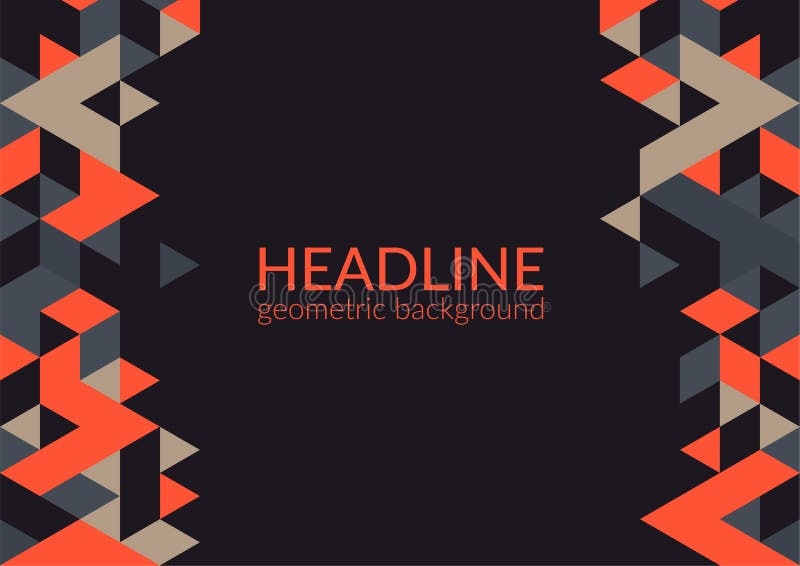 Trendy Horizontal Geometric Background, Triangle Pattern Field with ...