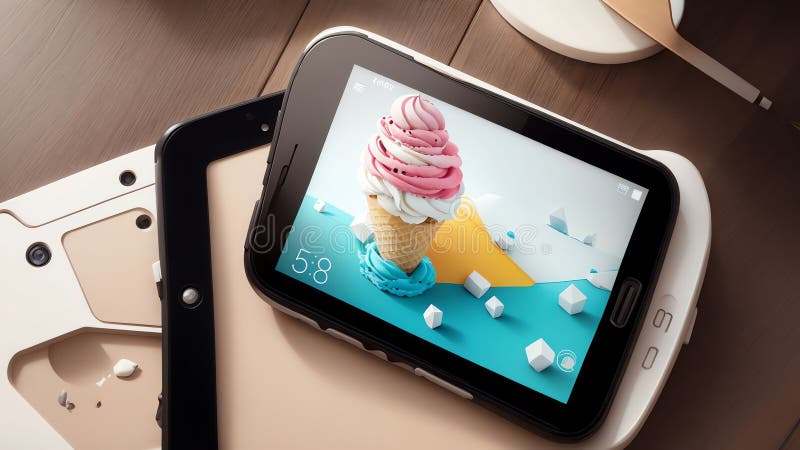 Trendy Ice Cream Cone Phone Case Design.AI Generated Stock Illustration ...