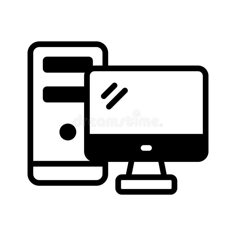 Computer stock vector. Illustration of desktop, hardware - 332544140