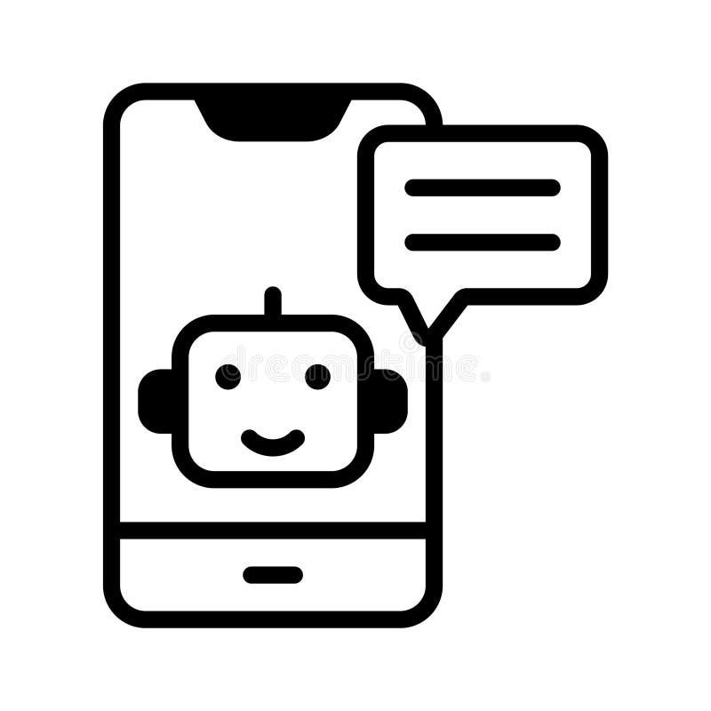 Trendy Icon of Mobile Robot, Artificial Intelligence Vector Design ...
