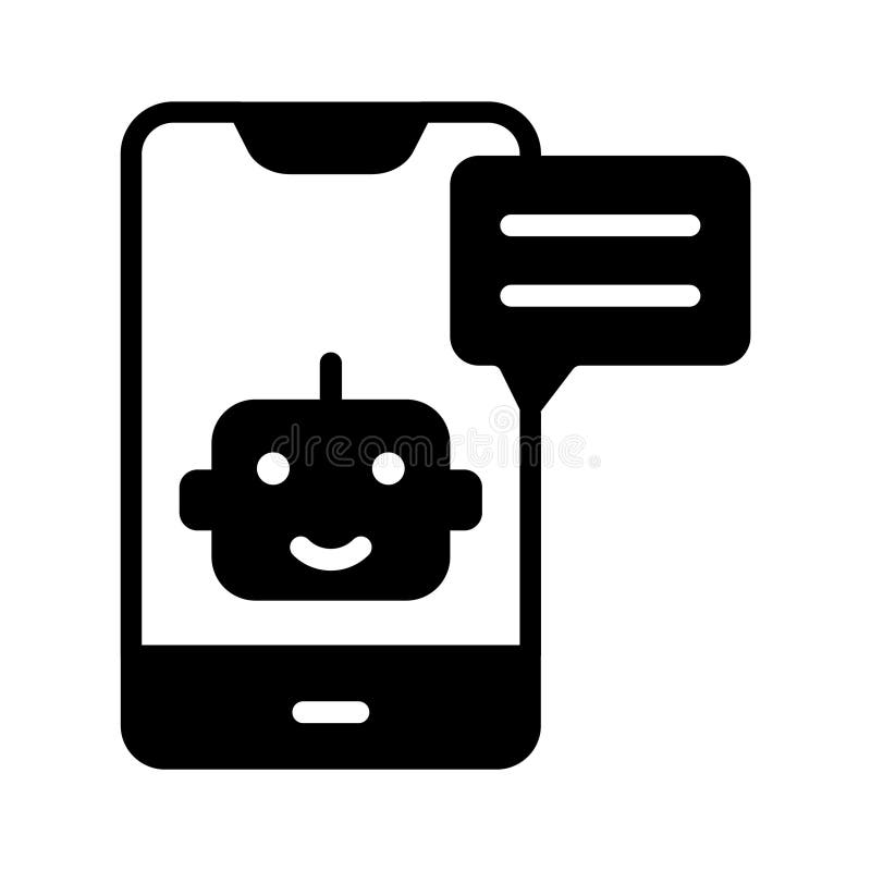 Trendy Icon of Mobile Robot, Artificial Intelligence Vector Design ...