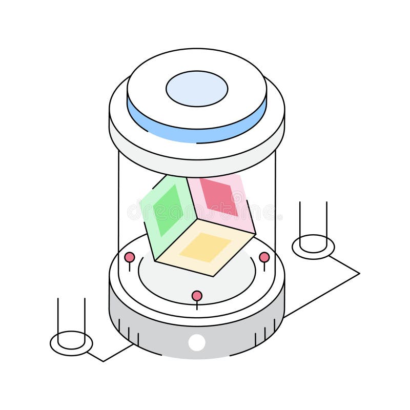 A Trendy Isometric Icon of Ai Modelling Technology Stock Vector ...