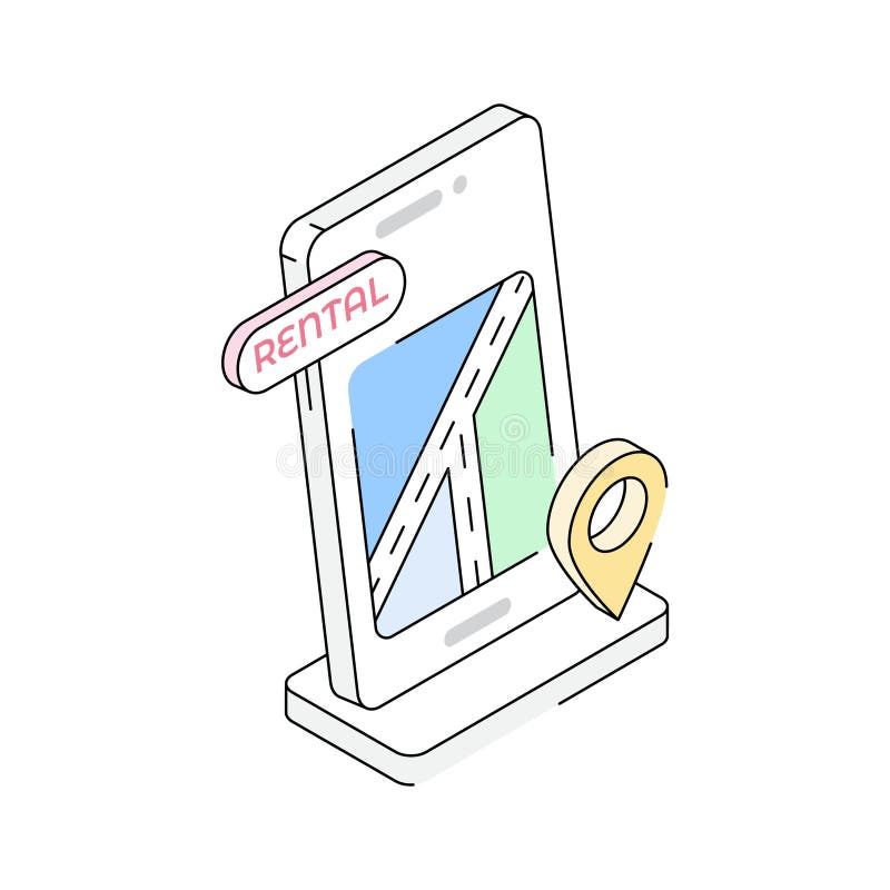 Trendy Isometric Style Icon of Location Tracking Stock Illustration ...