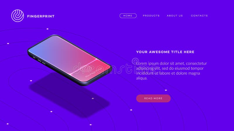 Trendy Isometric Vector Smartphone. Web Template for Header, Mobile App ...