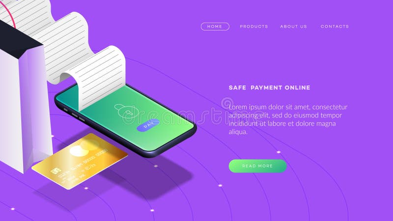 Trendy Isometric Vector Smartphone. Web Template for Header, Mobile App ...