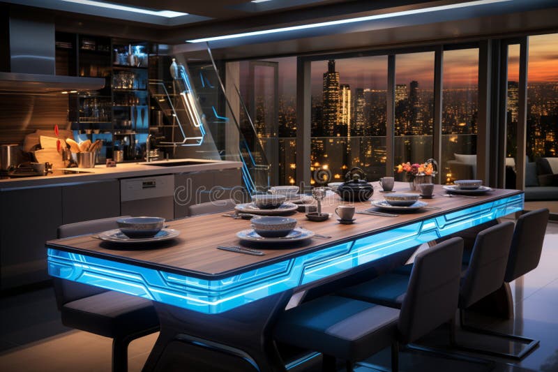 Trendy Kitchen Interior Featuring State-of-the-art Technology for a ...