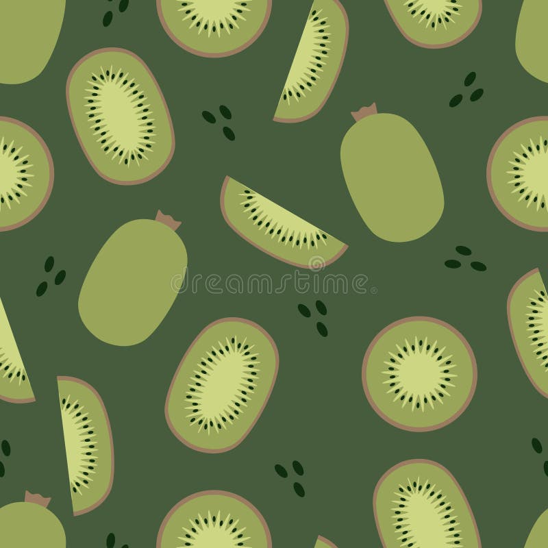 Trendy Kiwi Seamless Pattern for Print, Fabric in Flat Style Stock ...