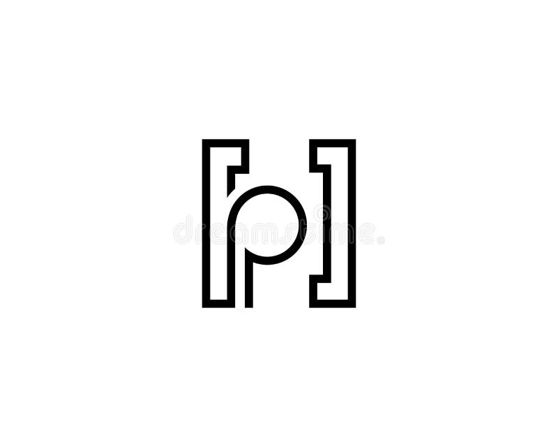 Trendy Letter HP and PH Line Logo Design Vector. Stock Vector ...