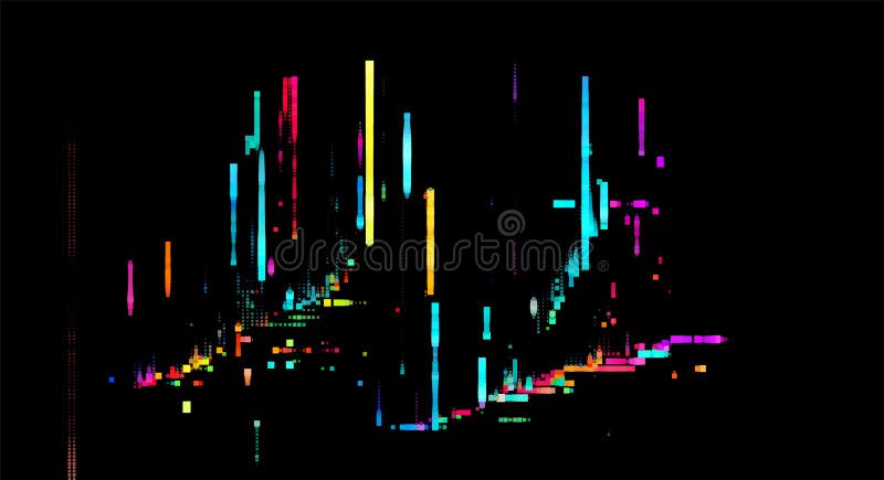 Trendy Glitch Pattern on Dark Background. Modern Style Vector. Abstract ...