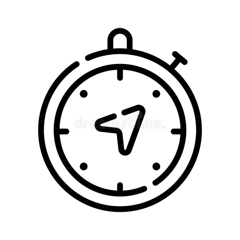 Trendy Line Style Icon of Compass Tool Stock Vector - Illustration of ...