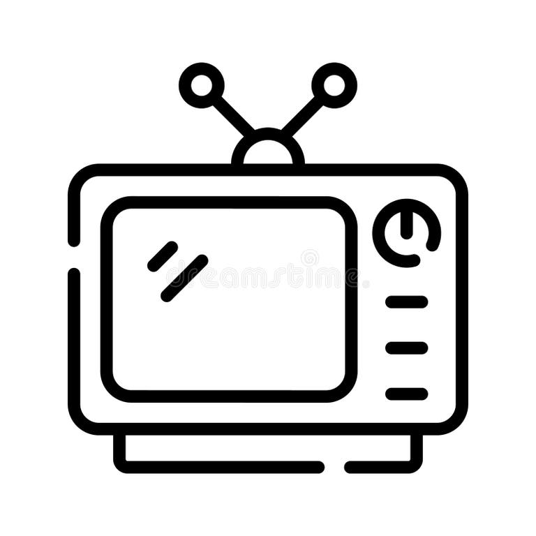 A Trendy Linear Icon of Wide Screen Tv Stock Illustration ...