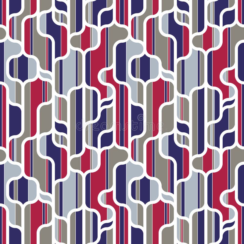 Trendy Lines Shapes and Colors Seamless Pattern. Stock Vector ...