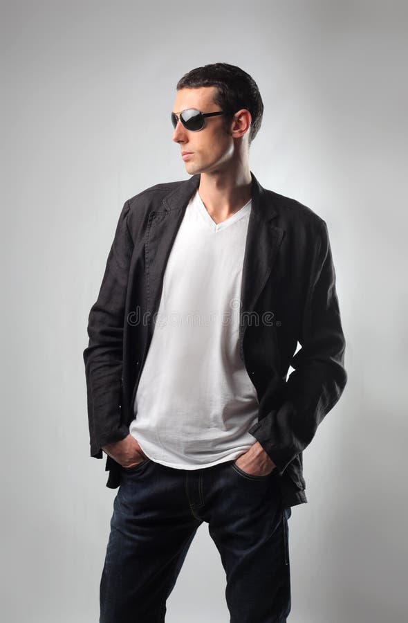 Trendy man stock image. Image of fashion, profile, studio - 12914035