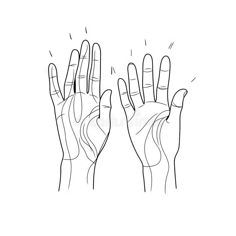 Minimalist hands clapping stock illustration. Illustration of success ...
